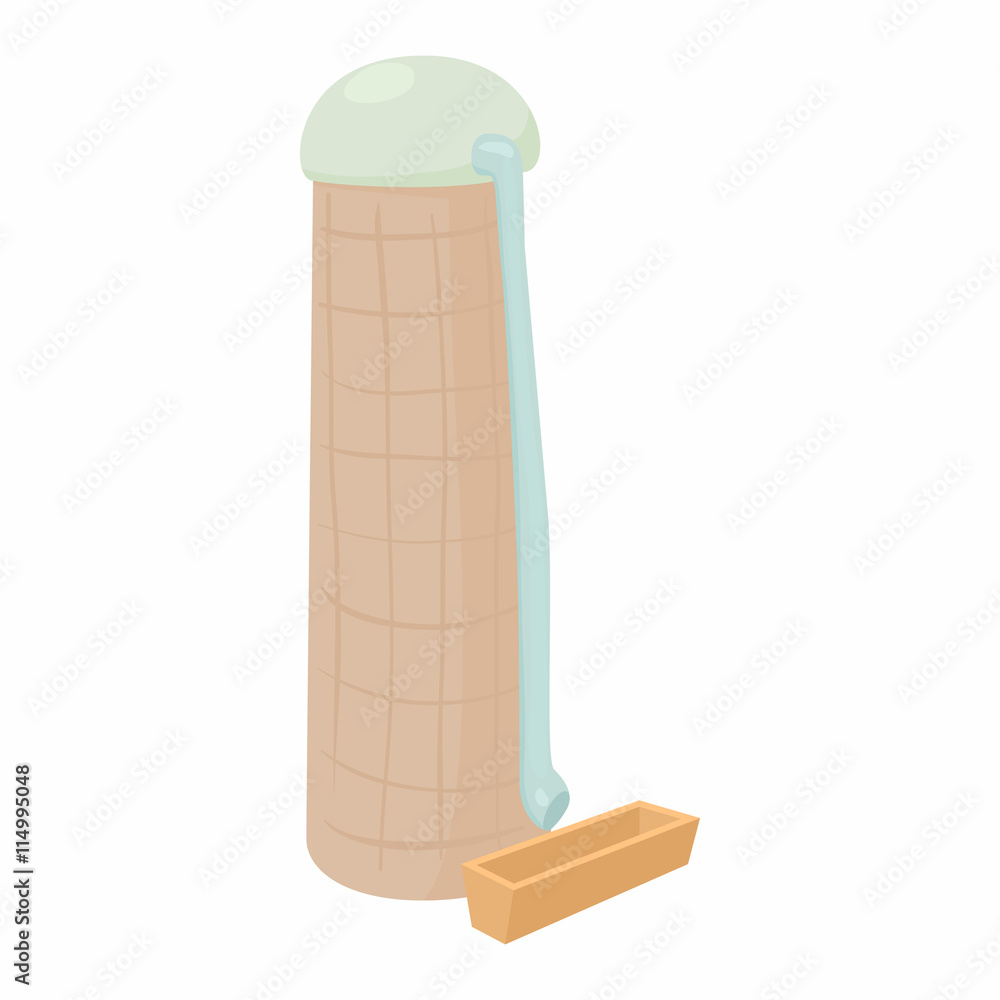 Collecting rainwater icon in cartoon style on a white background Stock ...