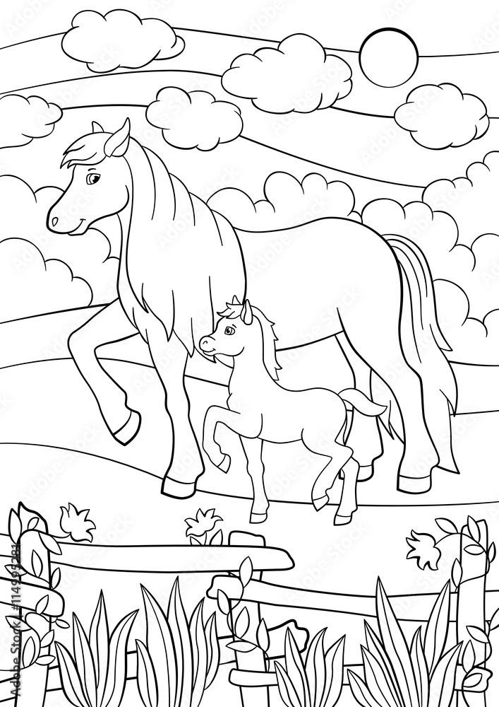 Horse Barn Coloring Page