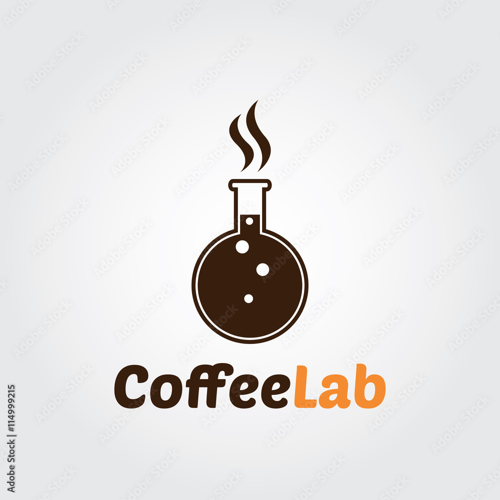 Coffee Lab Logo Template. Laboratory with coffee design concept. Logo ...