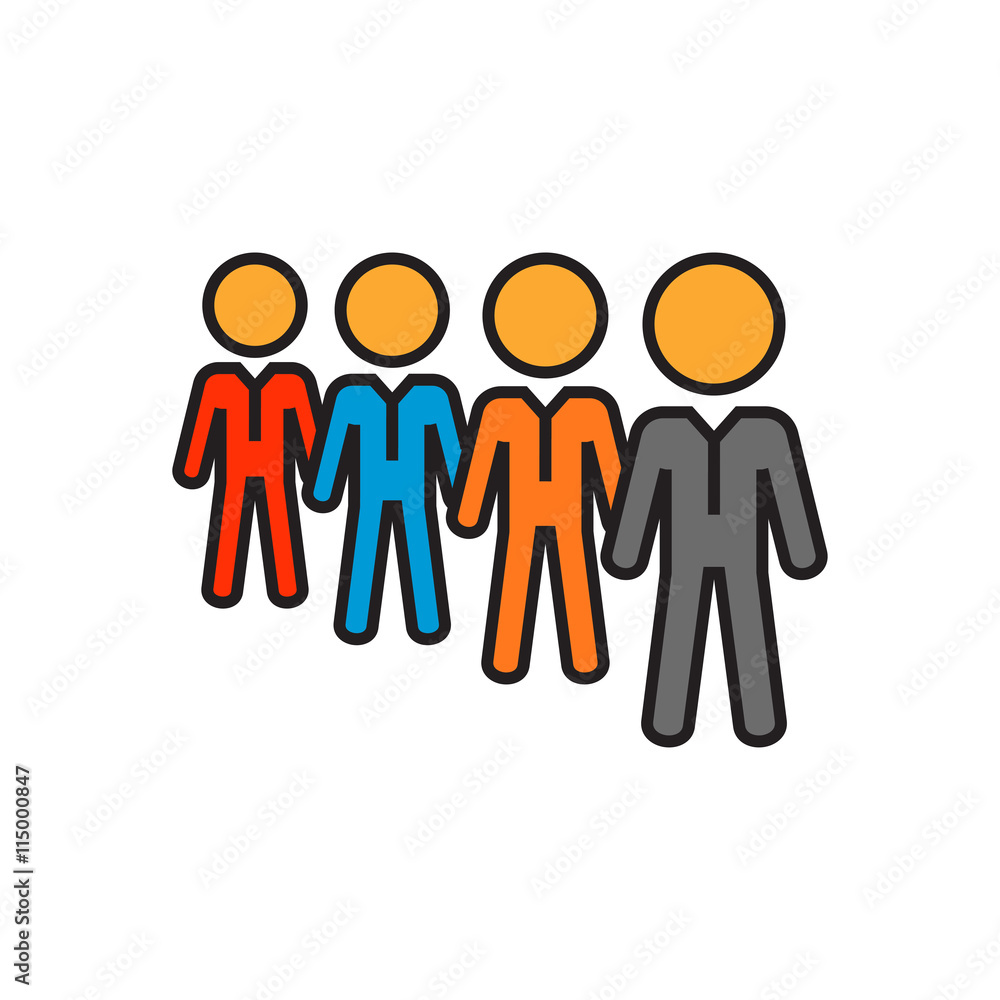 People in Line as Queue Concept Icon Stock Vector | Adobe Stock