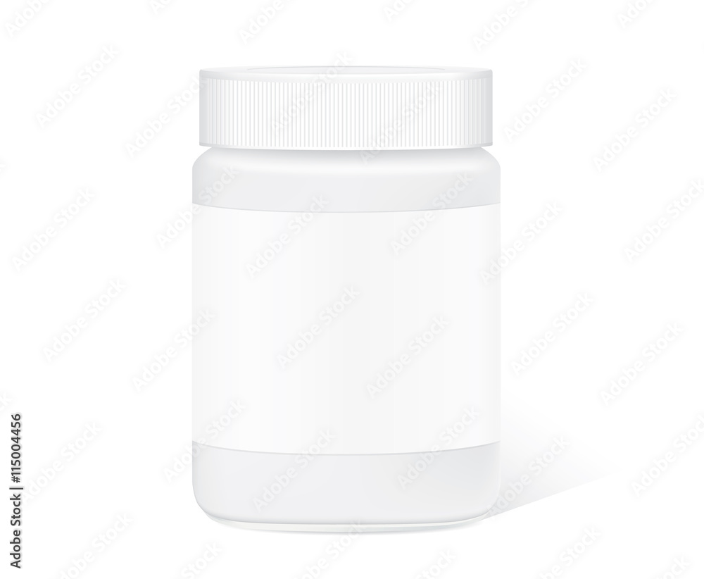 Glass jar empty transparent isolated on white background for packaging ...