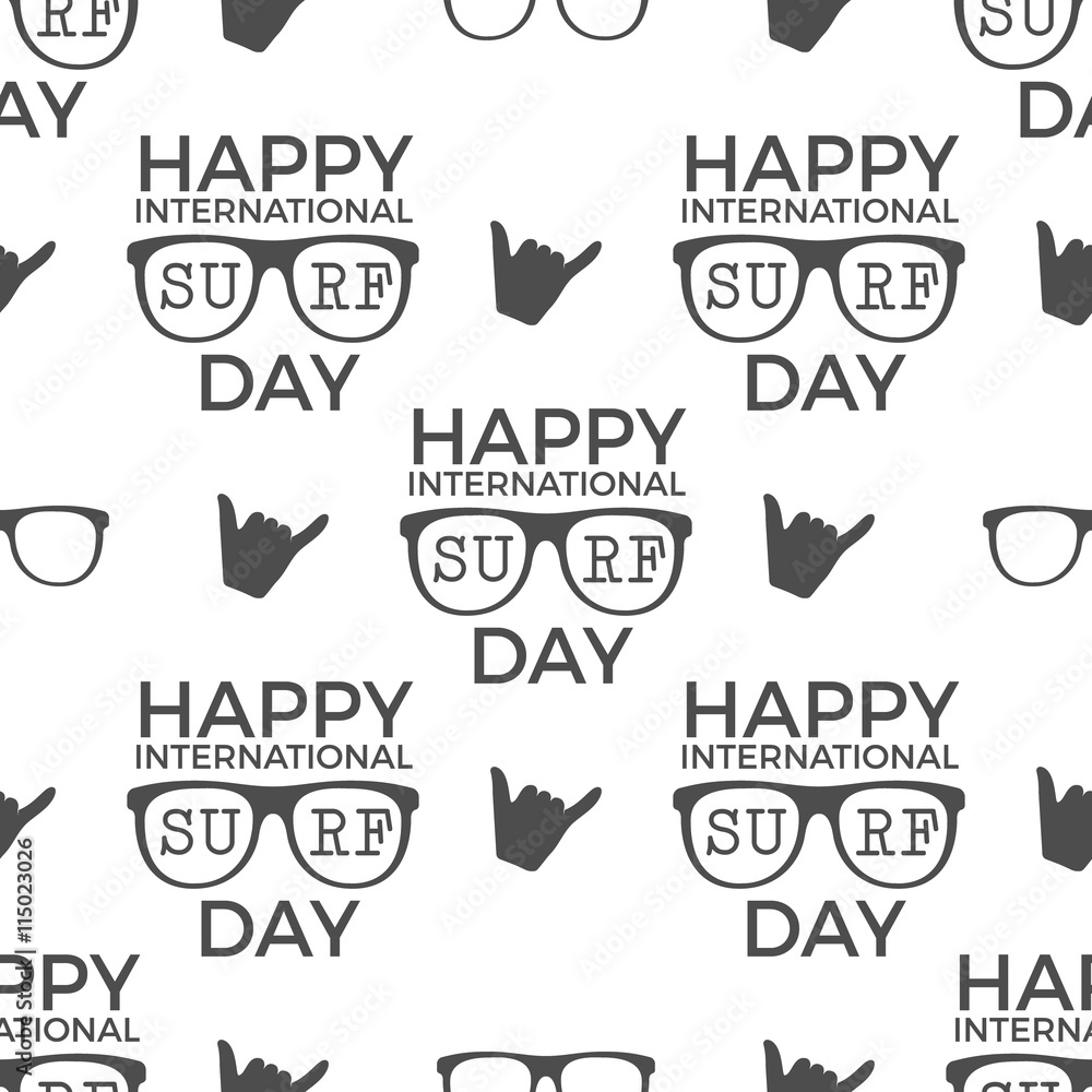 Surfing day pattern design. Summer seamless with surfer symbols ...