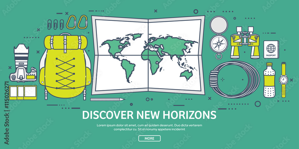 Travel,Hiking Background.Line art. Mountain Climbing.International ...