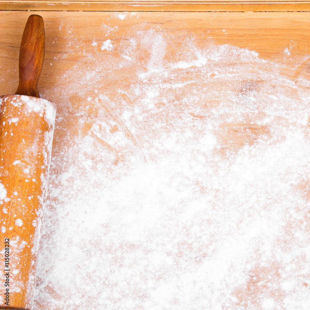 baking background with pastry board and rolling pin Stock Photo | Adobe ...