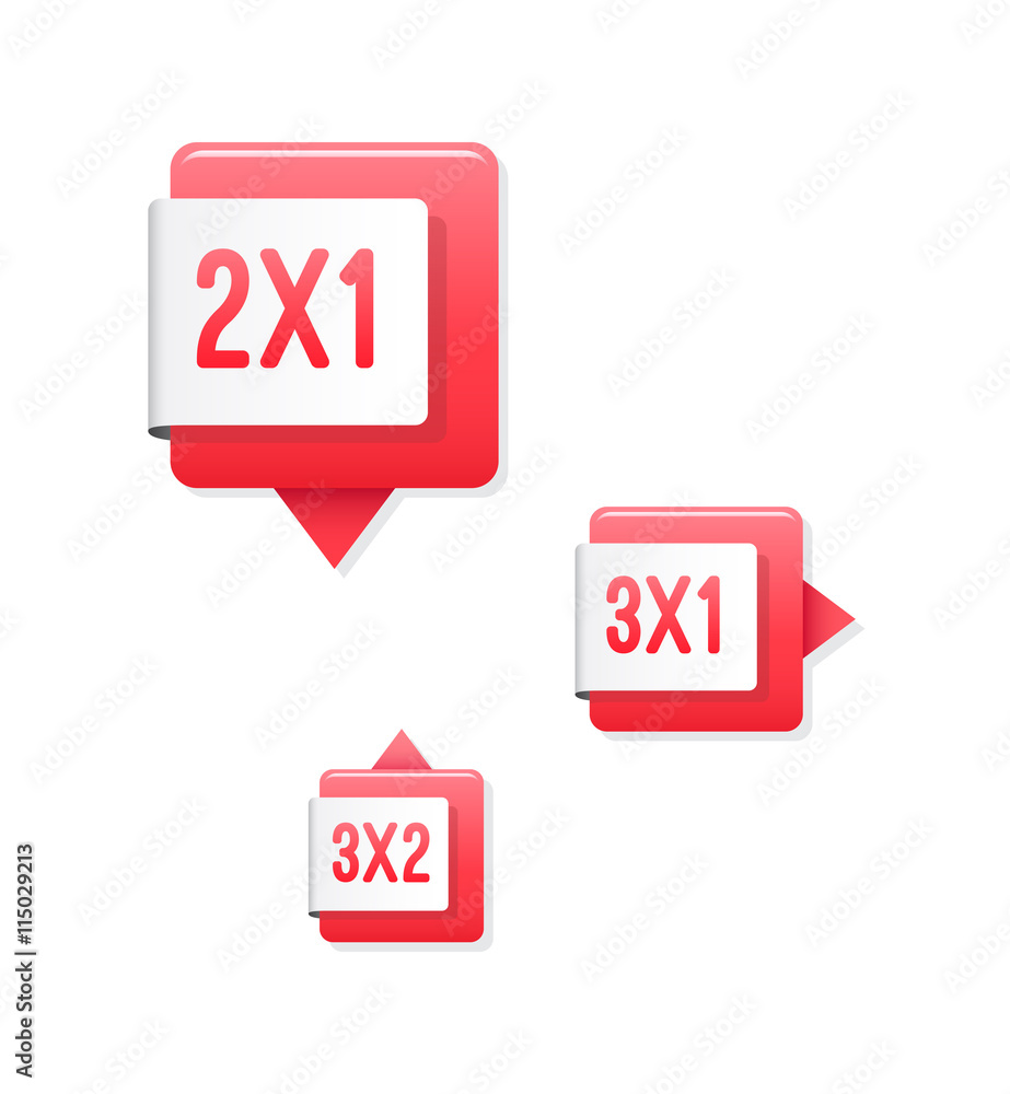 Vettoriale Stock 2x1, 3x1 & 3x2 Tags | Adobe Stock