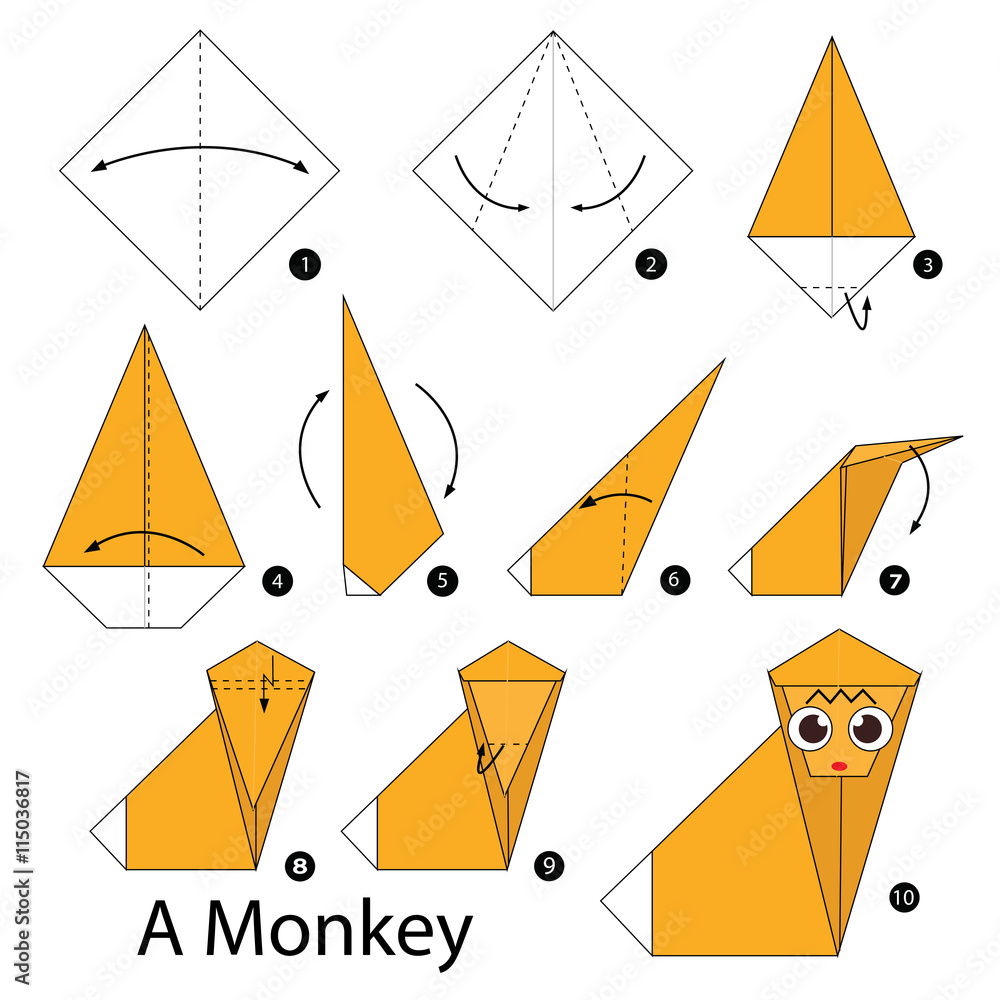 Origami Monkey Step By Step