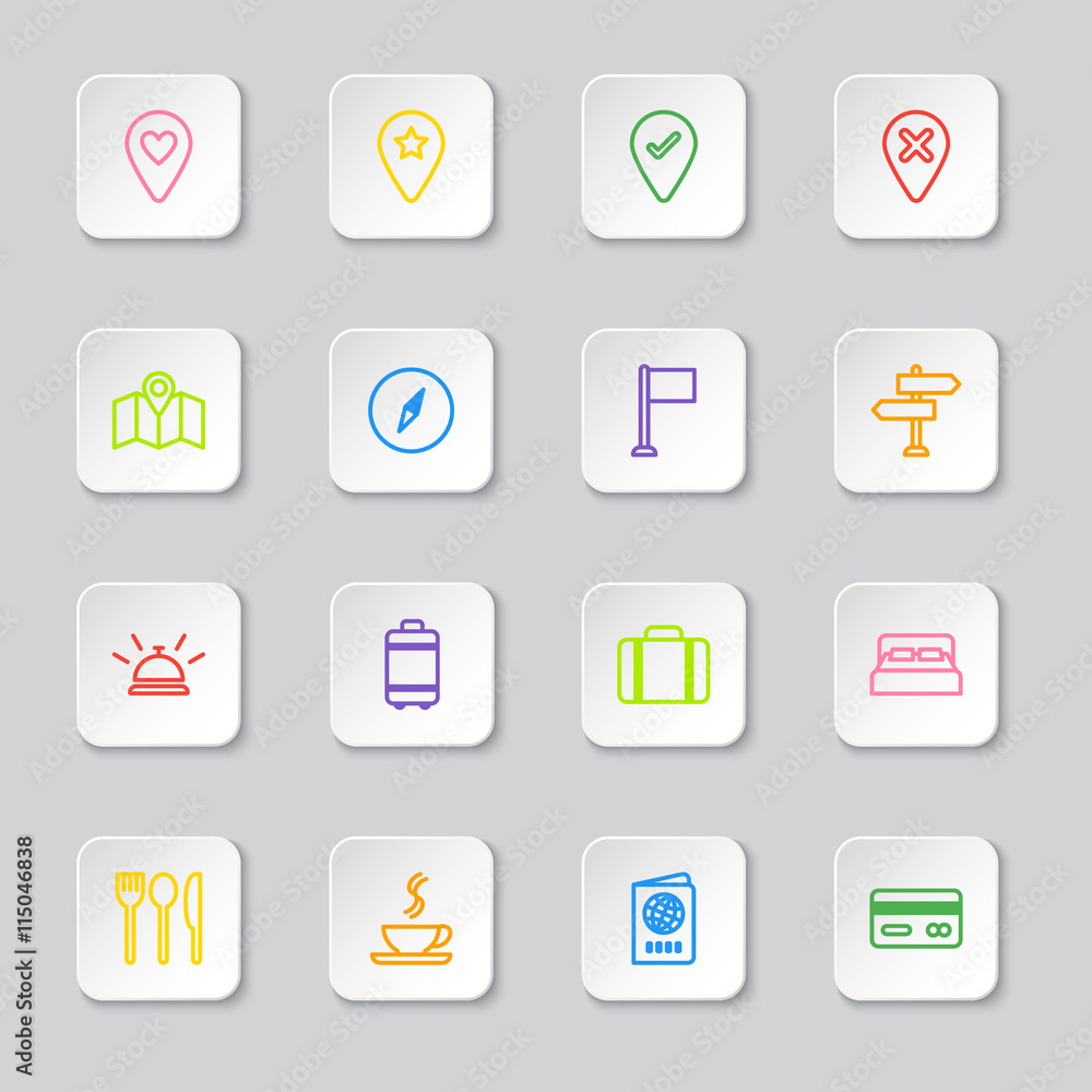White Rectangle Button Icon