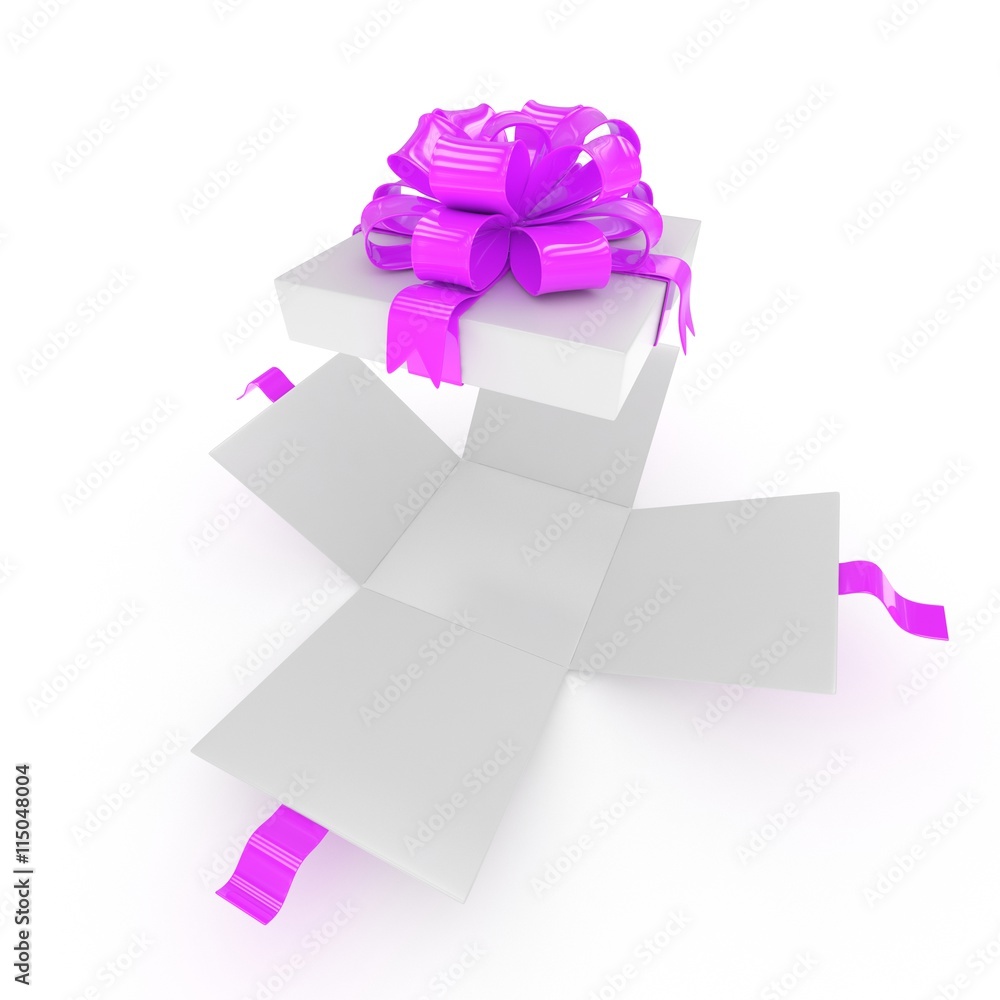 open gift box on white background. 3d rendering. Stock Illustration ...