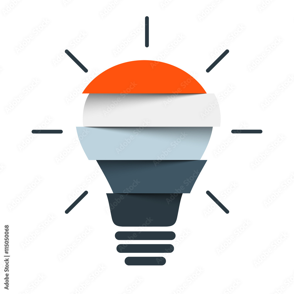 Light bulb infographic. Template for circle diagram, graph ...