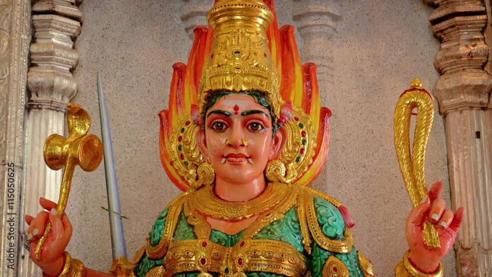 Video 3840x2160 - Lifesize sculpture of a hindu goddess with fangs and ...