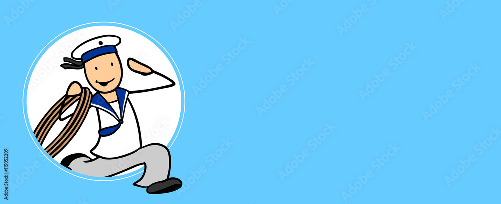 Schneller Cartoon Seeman läuft Stock Illustration | Adobe Stock