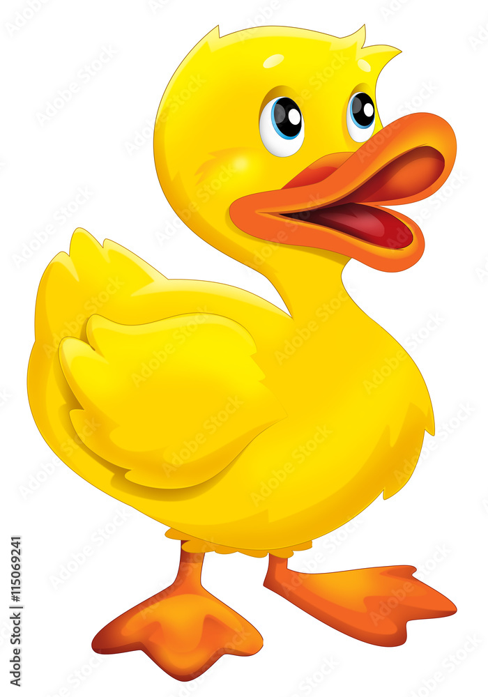 Cartoon happy duck - isolated - illustration for children Stock ...