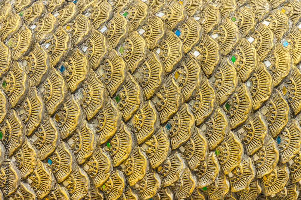 Art of Thai design pattern of Naga scales for background and texture ...
