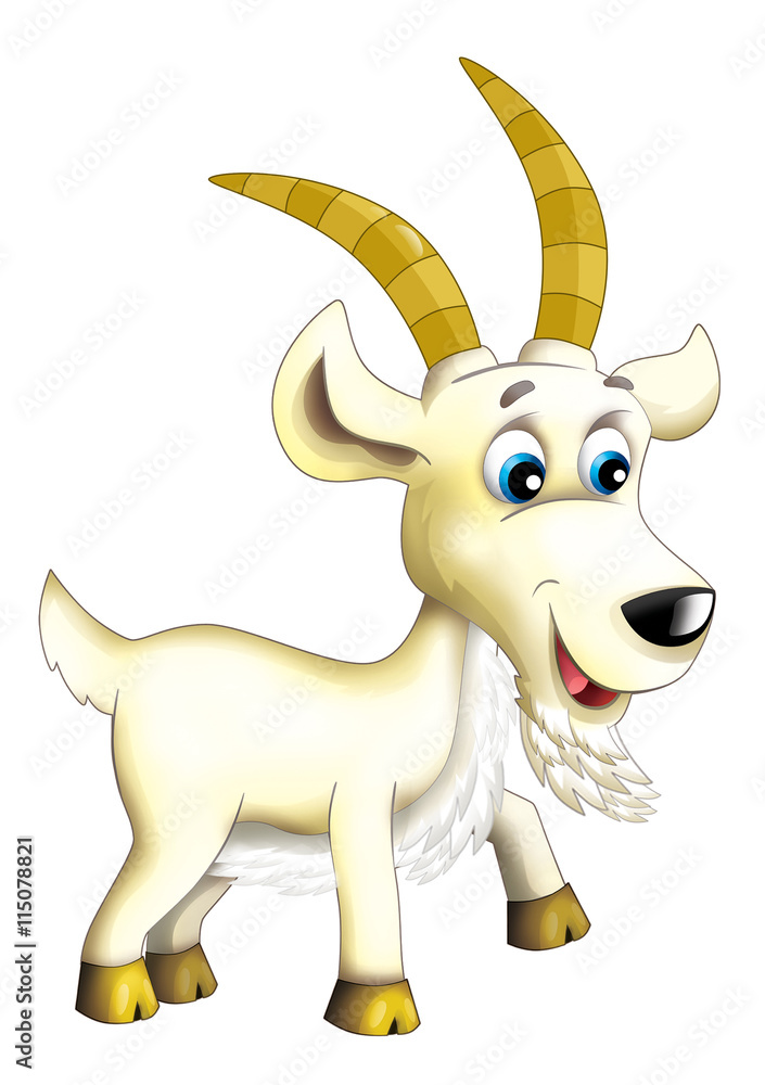 Cartoon happy goat - isolated - illustration for children Stock ...