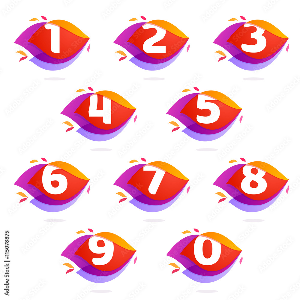Numbers set logos in flame intersection icon. Stock Vector | Adobe Stock