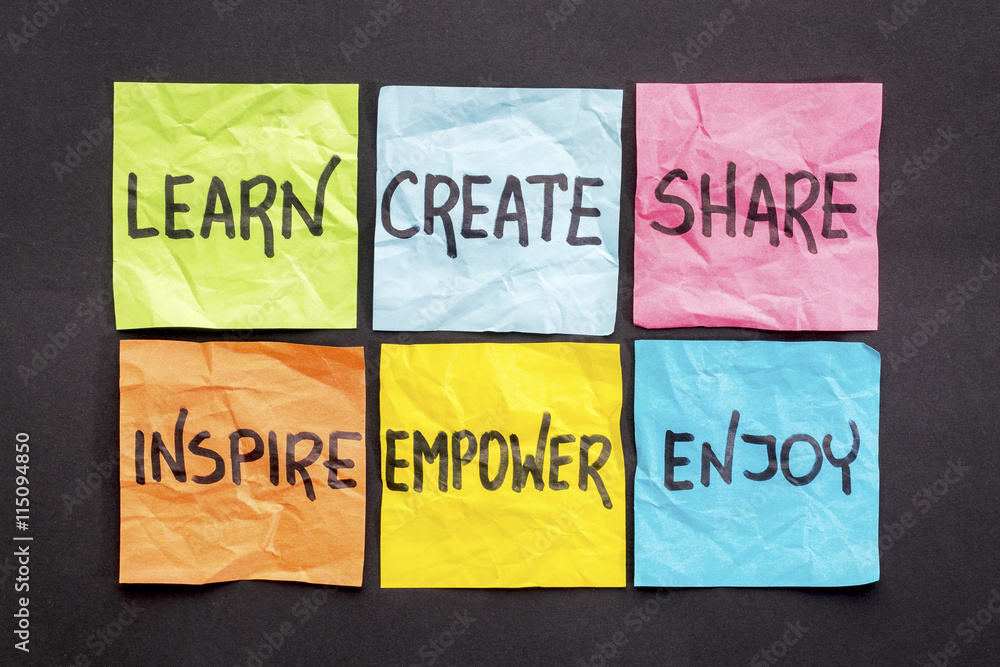 learn, create, share, and inspire Stock Photo | Adobe Stock learn, create, share, and inspire Stock Photo | Adobe Stock