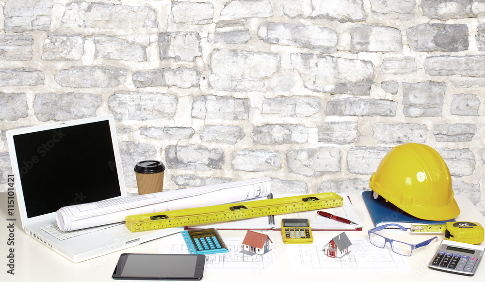 Office table with objects. Stock Photo | Adobe Stock