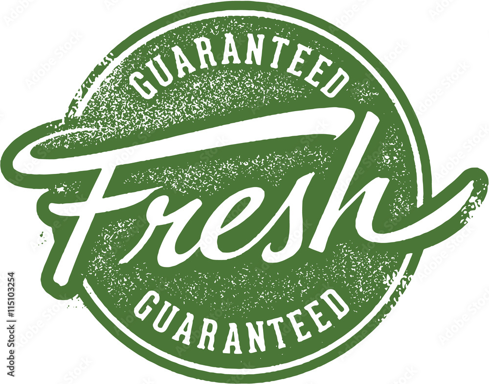 Guaranteed Fresh Product Label Stock Vector | Adobe Stock