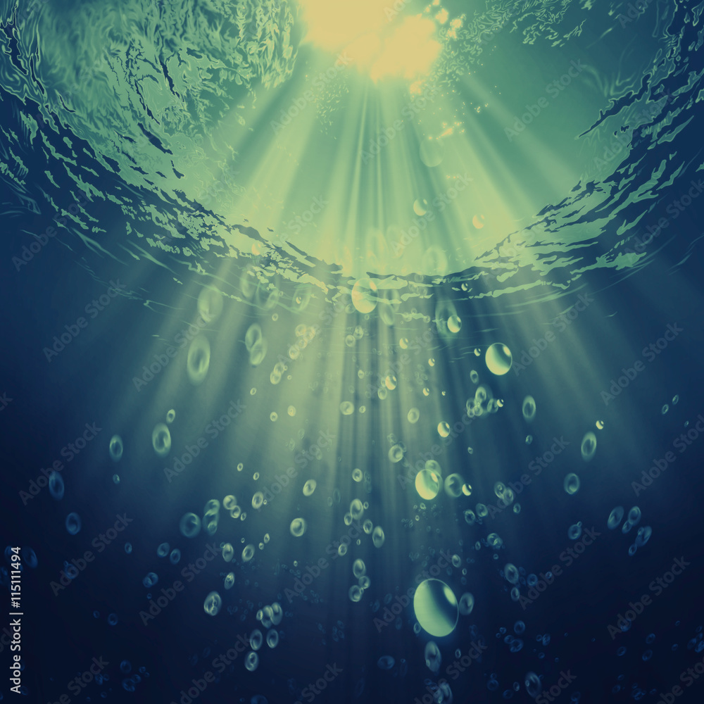 Deep Blue Sea, abstract marine backgrounds for your design Stock-Foto ...