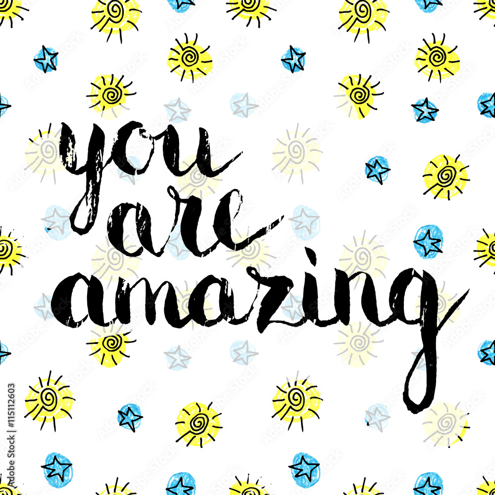 Handwritten inscription You are amazing Stock Vector | Adobe Stock