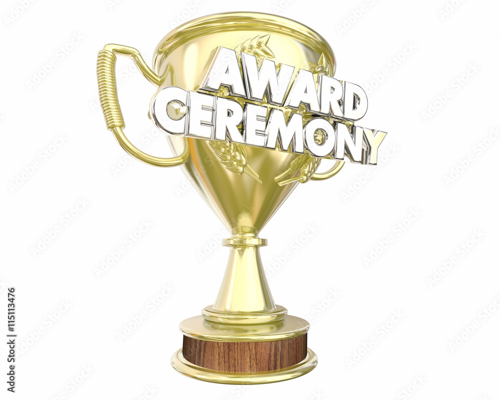 Award Ceremony Trophy Presentation Show Appreciation 3d Illustra Stock ...