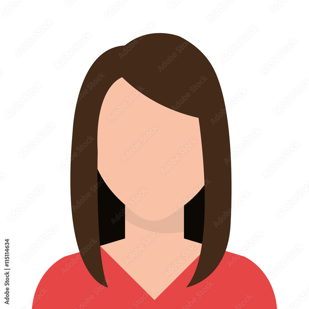 Young and elegant woman profile isoalted flat design, vector ...