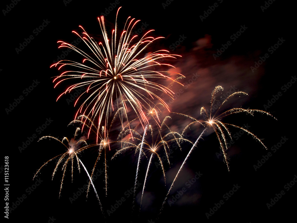 fireworks in the dark sky background Stock Photo | Adobe Stock