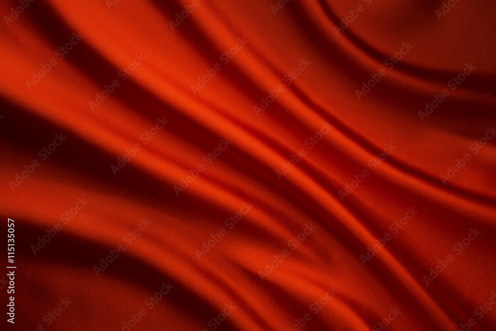 Silk Fabric Wave Background, Abstract Red Satin Cloth Texture Stock ...