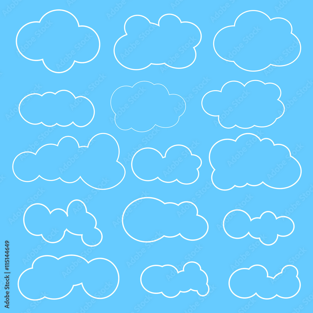 Clouds. Cloud vector. Cloud Icon Vector. Cloudy sky. Clouds blue sky ...