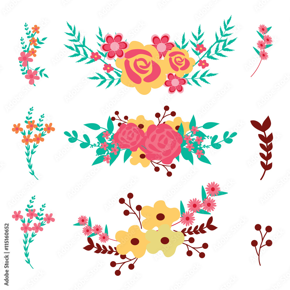 Flower dividing line, Hand drawn flower line border Stock Vector ...