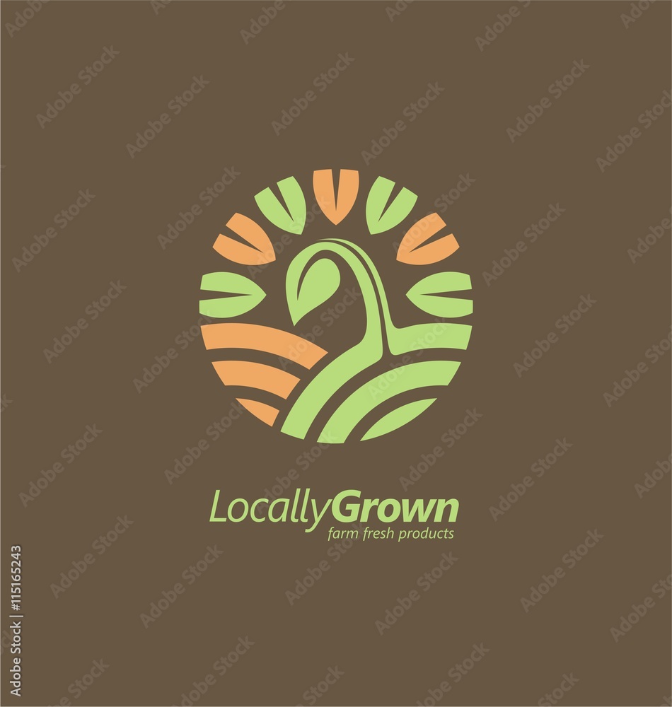 Locally grown farm fresh product symbol template Stock Vector | Adobe Stock