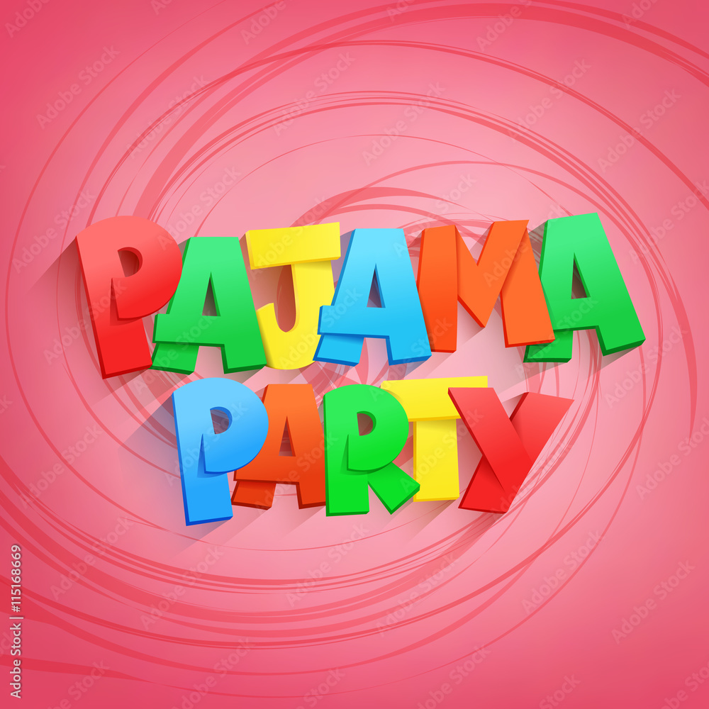 pajama party lettering title on pink background Stock Vector | Adobe Stock