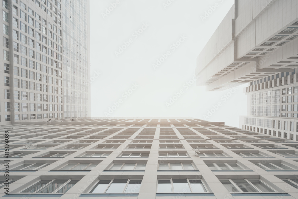 Contemporary white and grey residential skyscraper apartment building ...