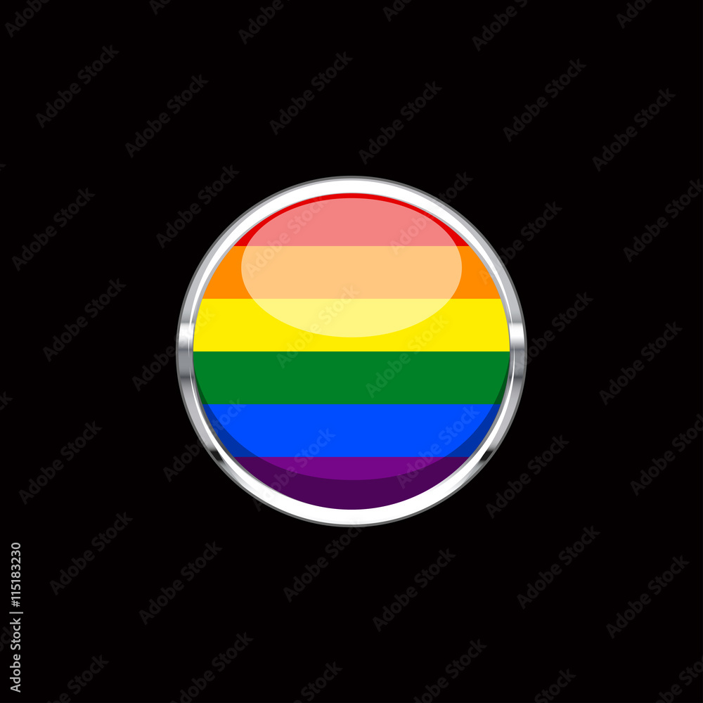 Vector rainbow flag flat design. Graphic clip art illustration. LGBT ...
