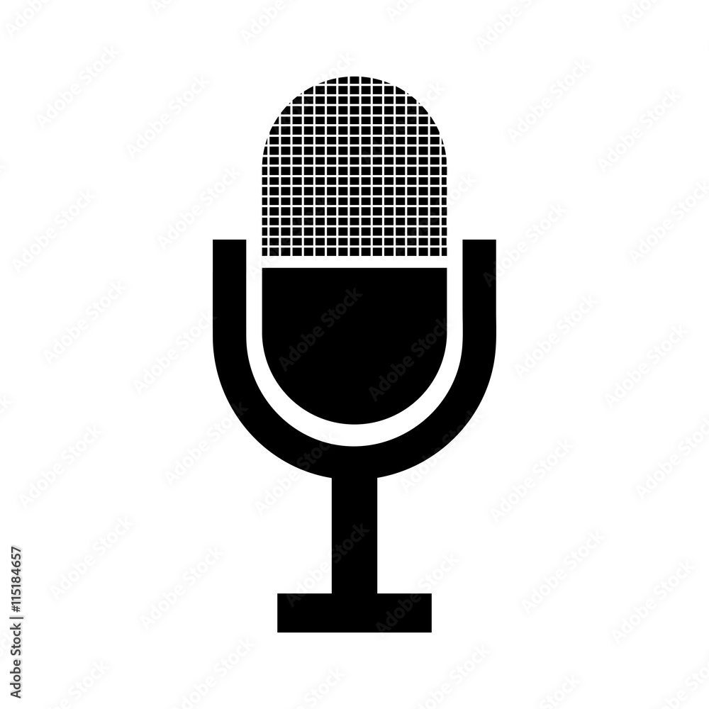 Radio microphone isolated flat icon, vector illustration graphic design ...