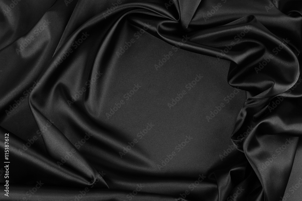 Black silk fabric Stock Photo | Adobe Stock