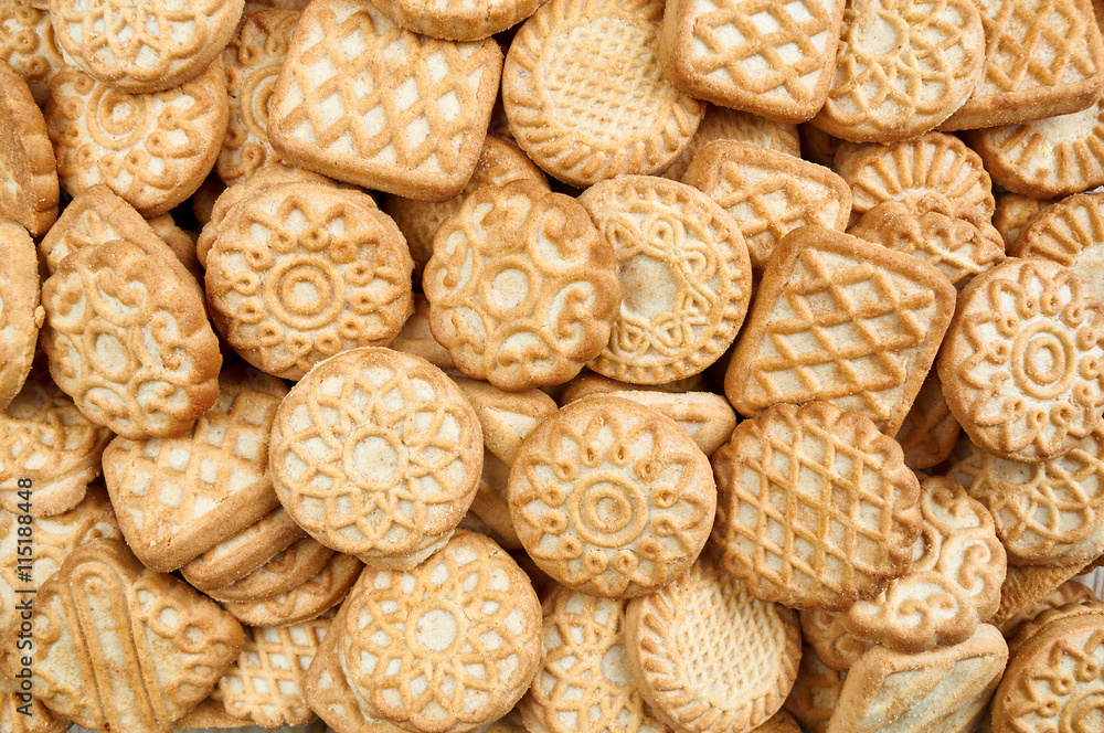 A pile of biscuits. Food background Stock Photo | Adobe Stock