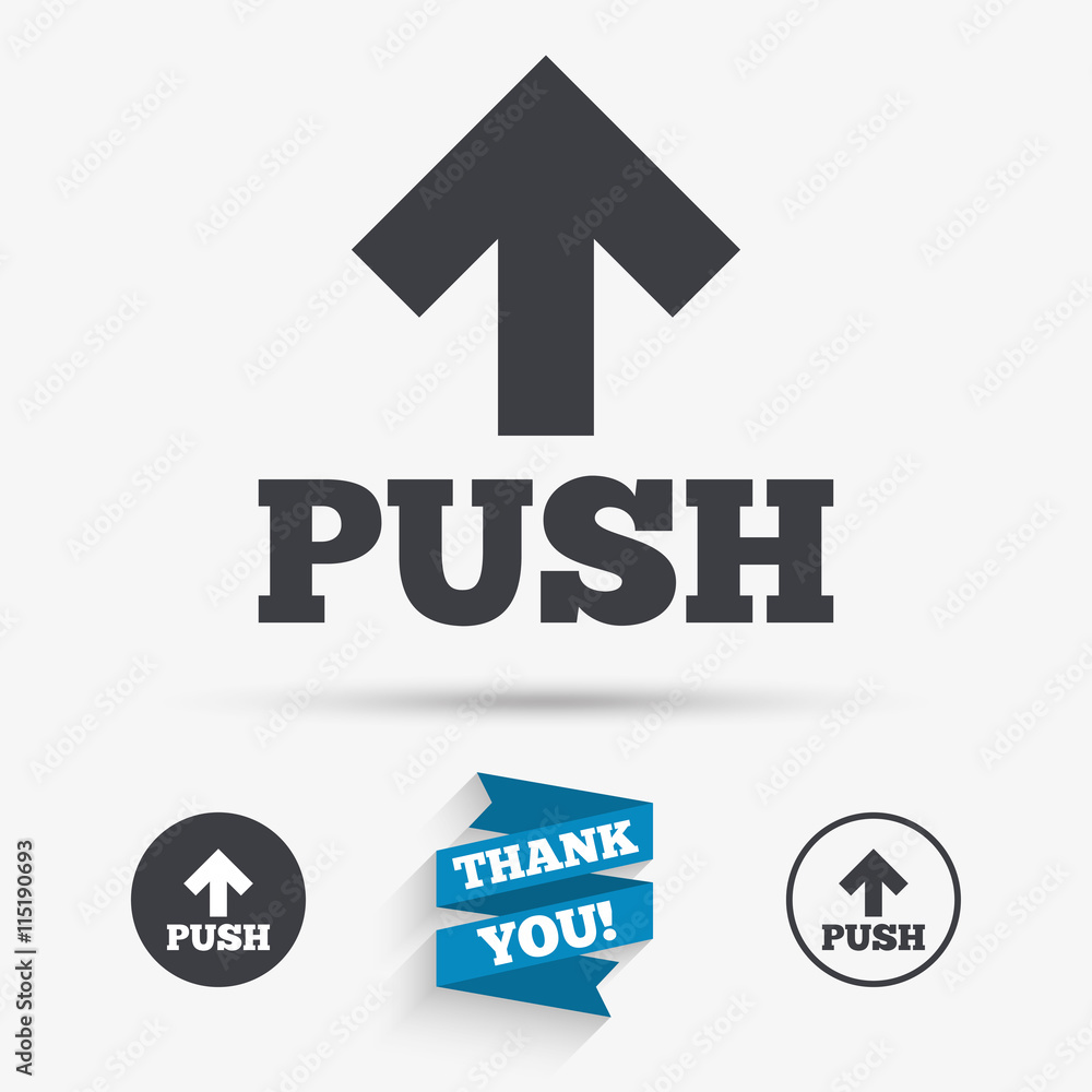 Vecteur Stock Push sign icon. Press arrow symbol | Adobe Stock