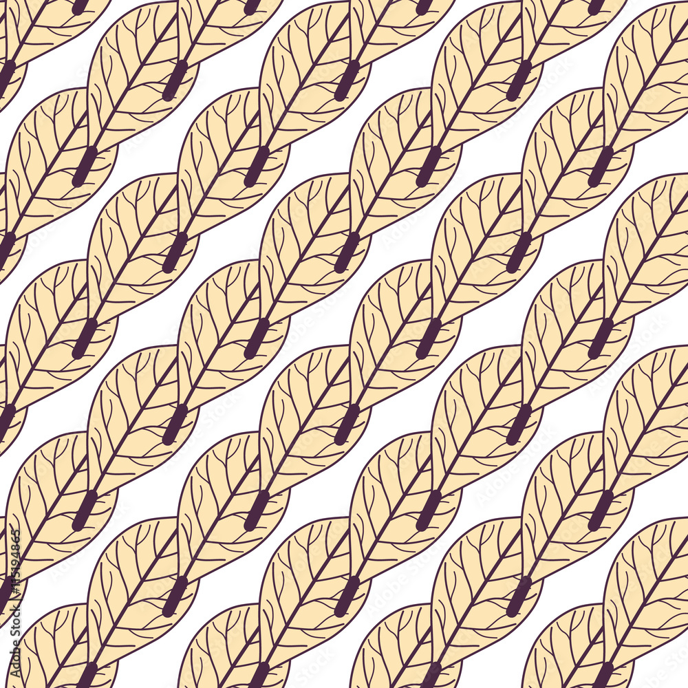 Nature Seamless Pattern. Repetitive Texture with Leaves. Cute Regular ...
