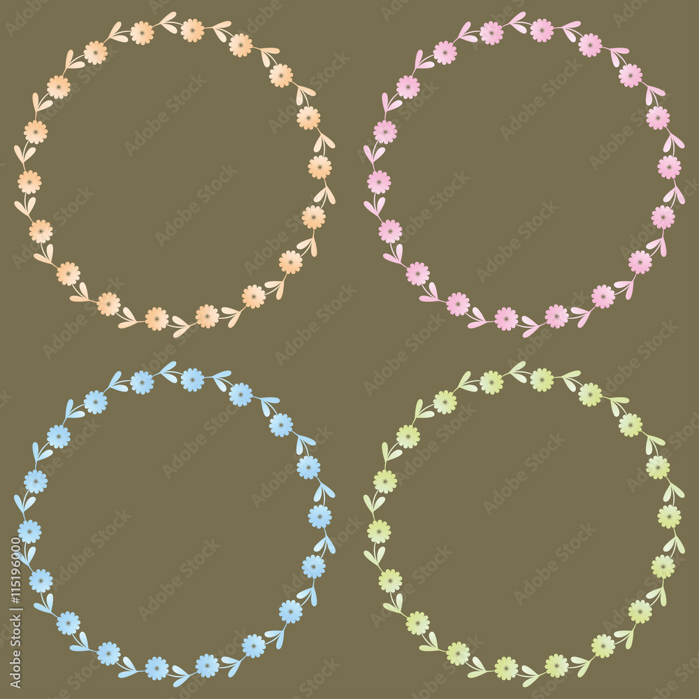 set of four tiny flower frames Stock Illustration | Adobe Stock