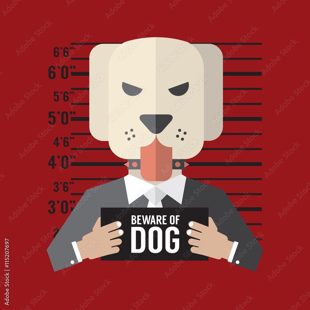 Beware of Dog Vector Illustration. Stock Vector | Adobe Stock