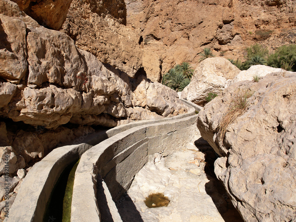 Falaj - irrigation channel in Wadi Shab, Ash Sharqiyah region ...