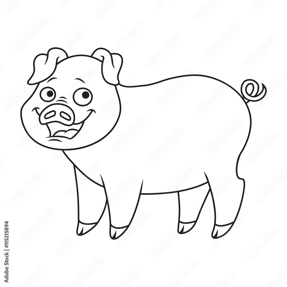 Cartoon pig Stock Vector | Adobe Stock