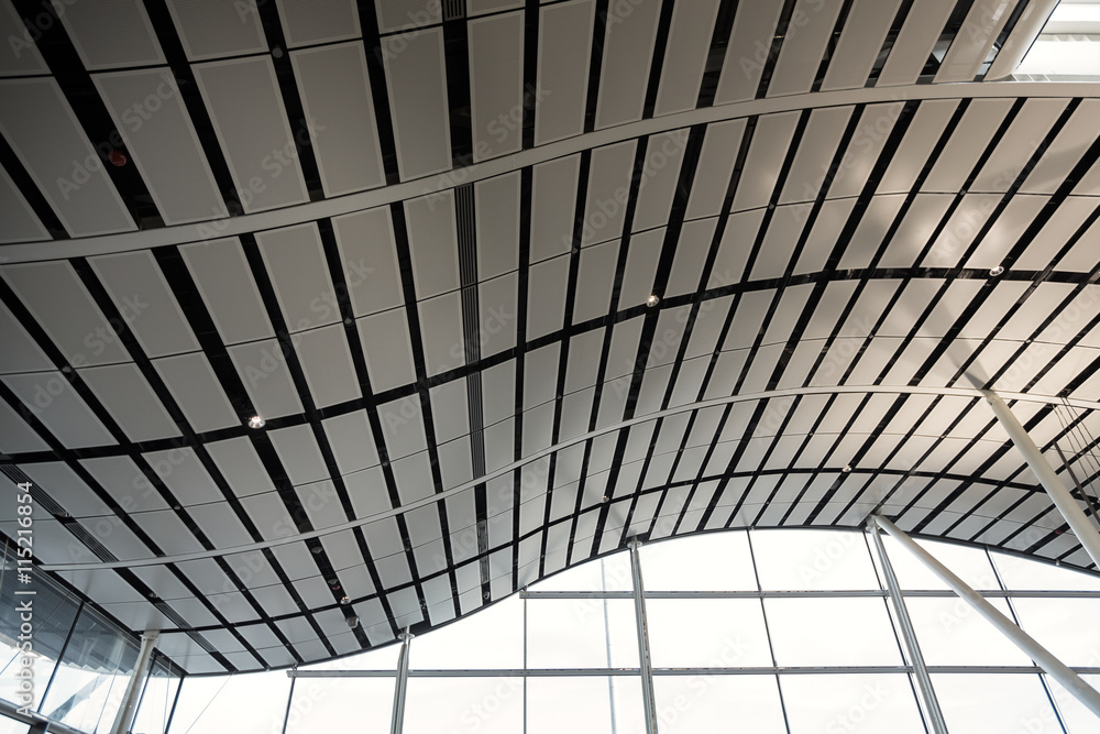 Modern of metal roof structure of modern building Stock Photo | Adobe Stock