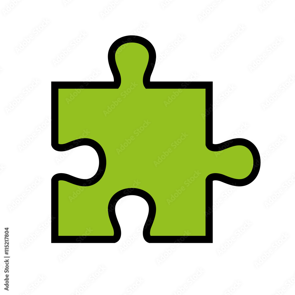 Green puzzle piece isolated flat icon, vector illustration graphic ...