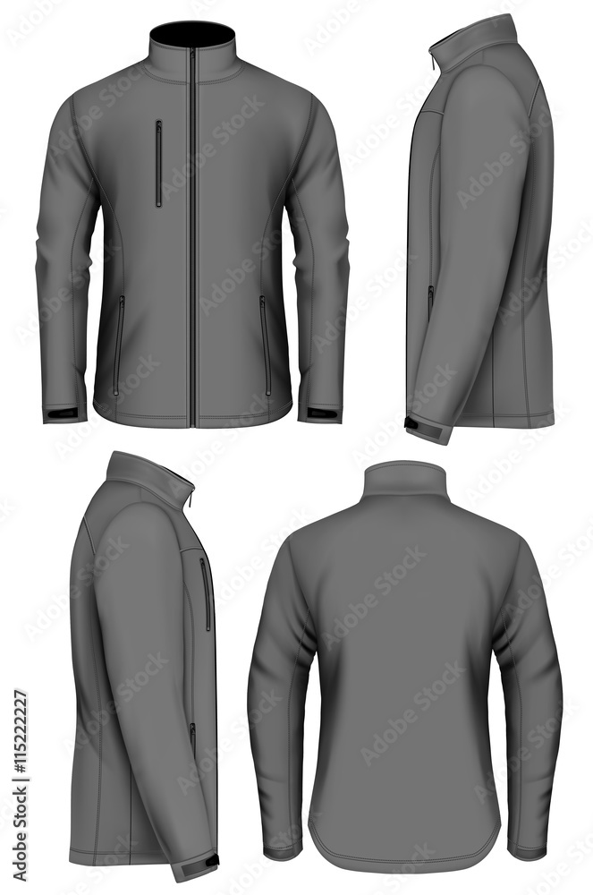 Men softshell jacket design template Stock Vector | Adobe Stock