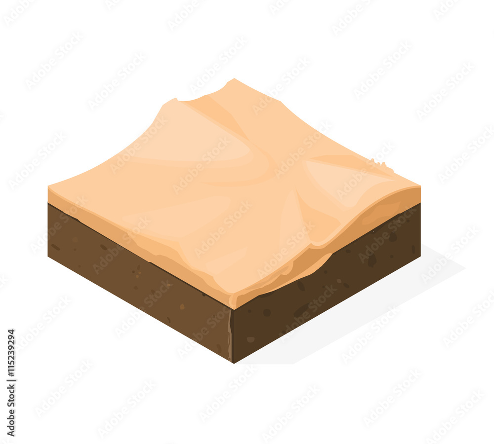 Isometric illustration of a Desert Sand landscape concept. Scorching ...