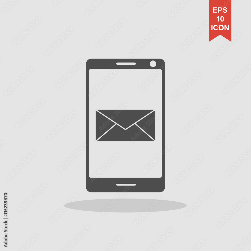 Smartphone email or sms icon. Mobile mail sign simbol Stock ...