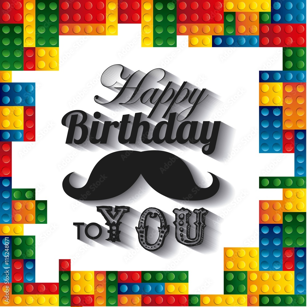 Lego frame icon. Happy Birthday design. Vector graphic Stock Vector ...