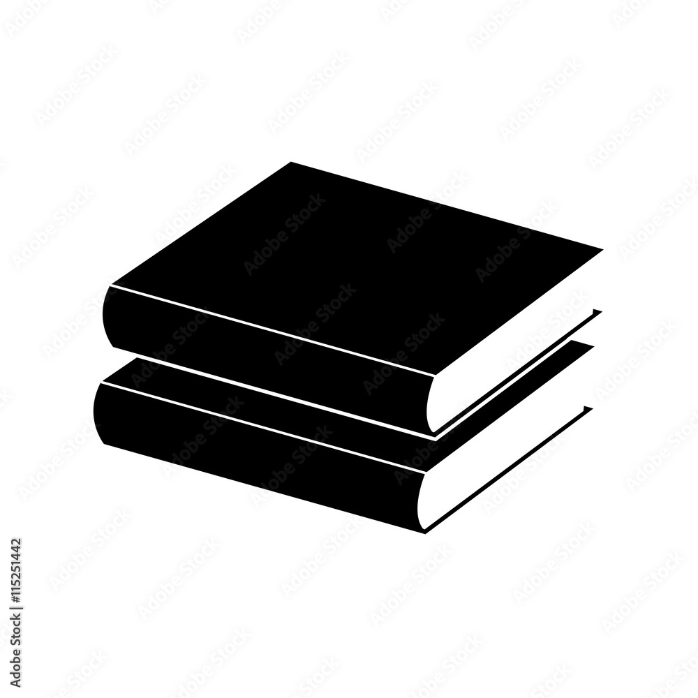 Education and books in black and white colors, vector illustration ...